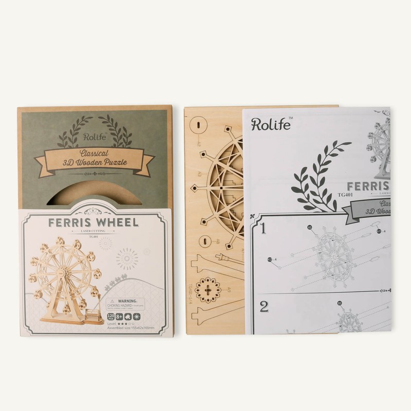 Bricolage Grande roue en bois Robotime - kubekings.fr