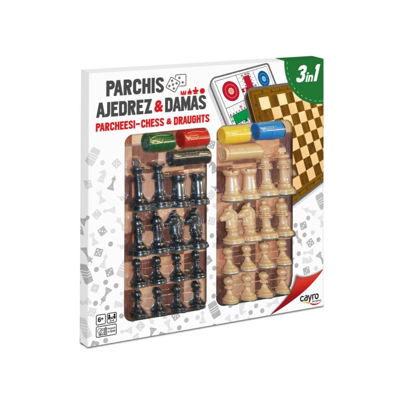 Parcheesi Checkers Échiquier avec accessoires - kubekings.fr