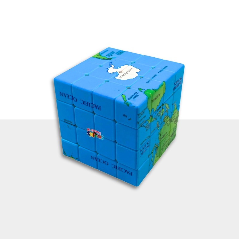 Cube 4x4 Carte physique de la Terre - Défis et géographie dans un cube 🌏